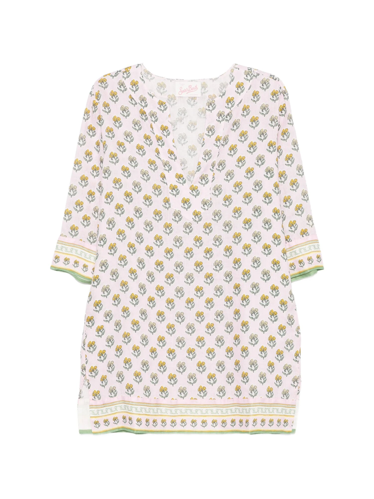 Накидка Floral-print linen kaftan