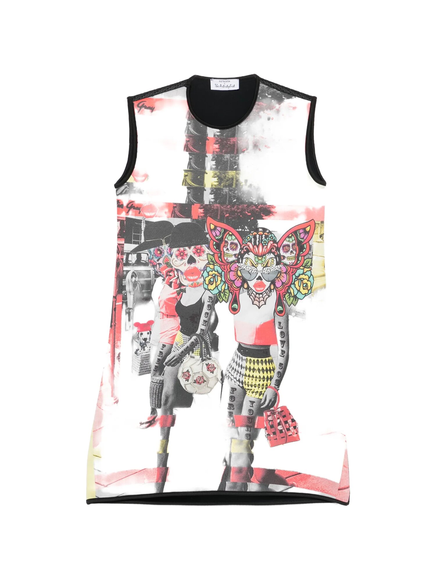Платье Graphic-print sleeveless mini dress