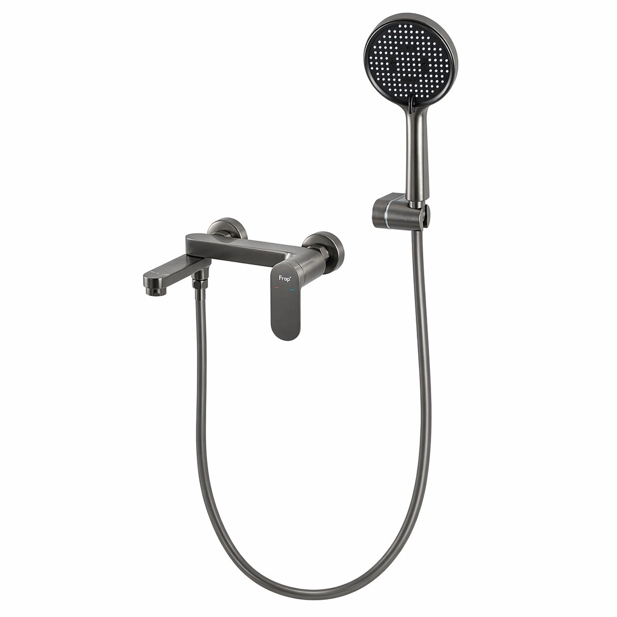 Смеситель для ванны FRAP F3285-9, оружейная сталь