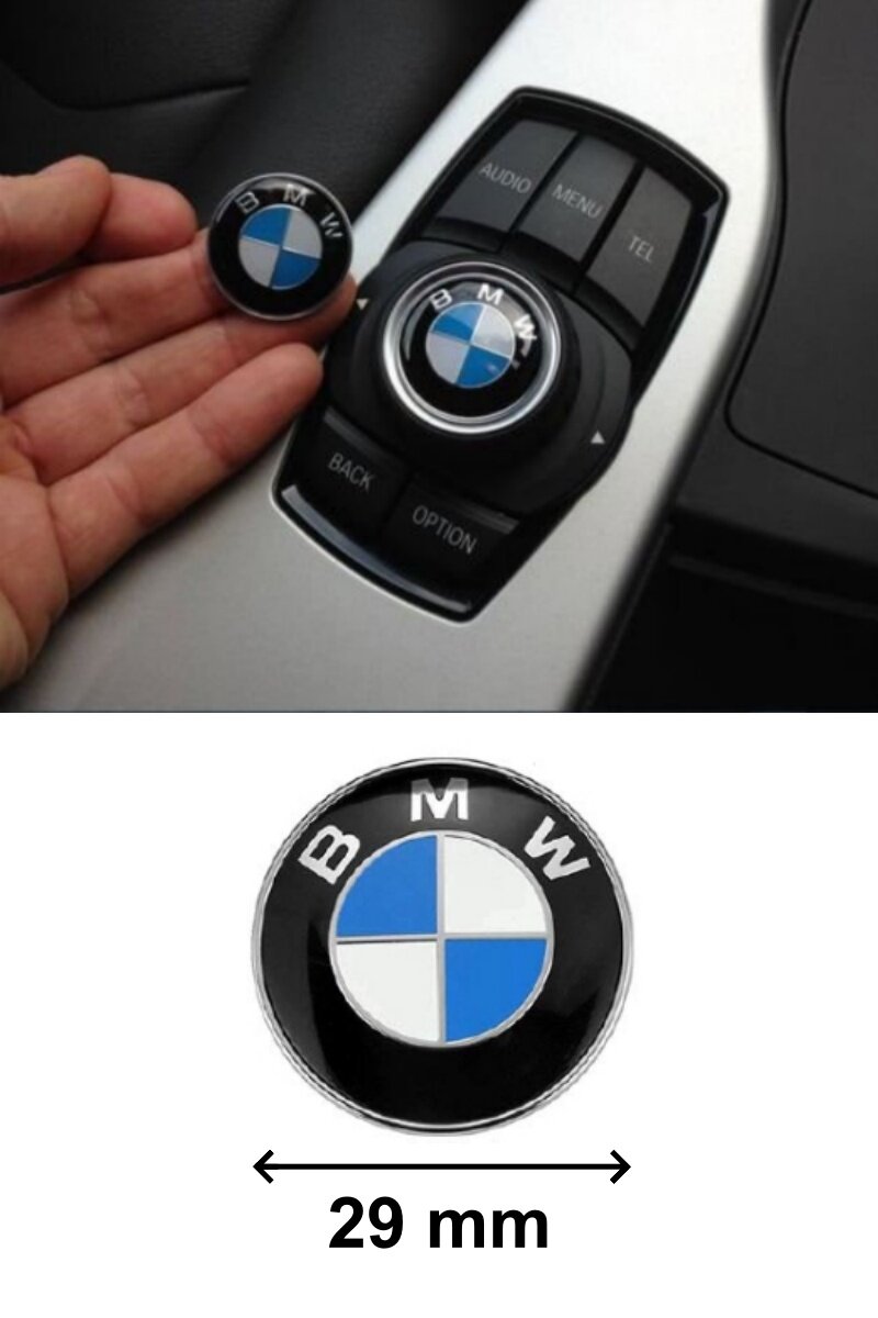 Металлическая эмблема BMW 29 мм, декоративная наклейка на панель, защита от царапин, аксессуар для интерьера автомобиля