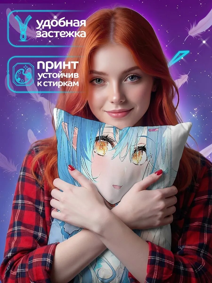 Подушка дакимакура Кот девушка — фото 1