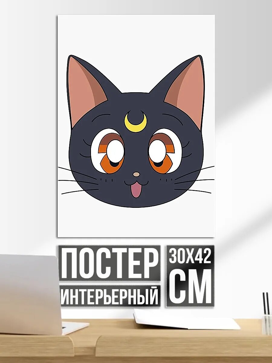 Плакат постер Кот Луна