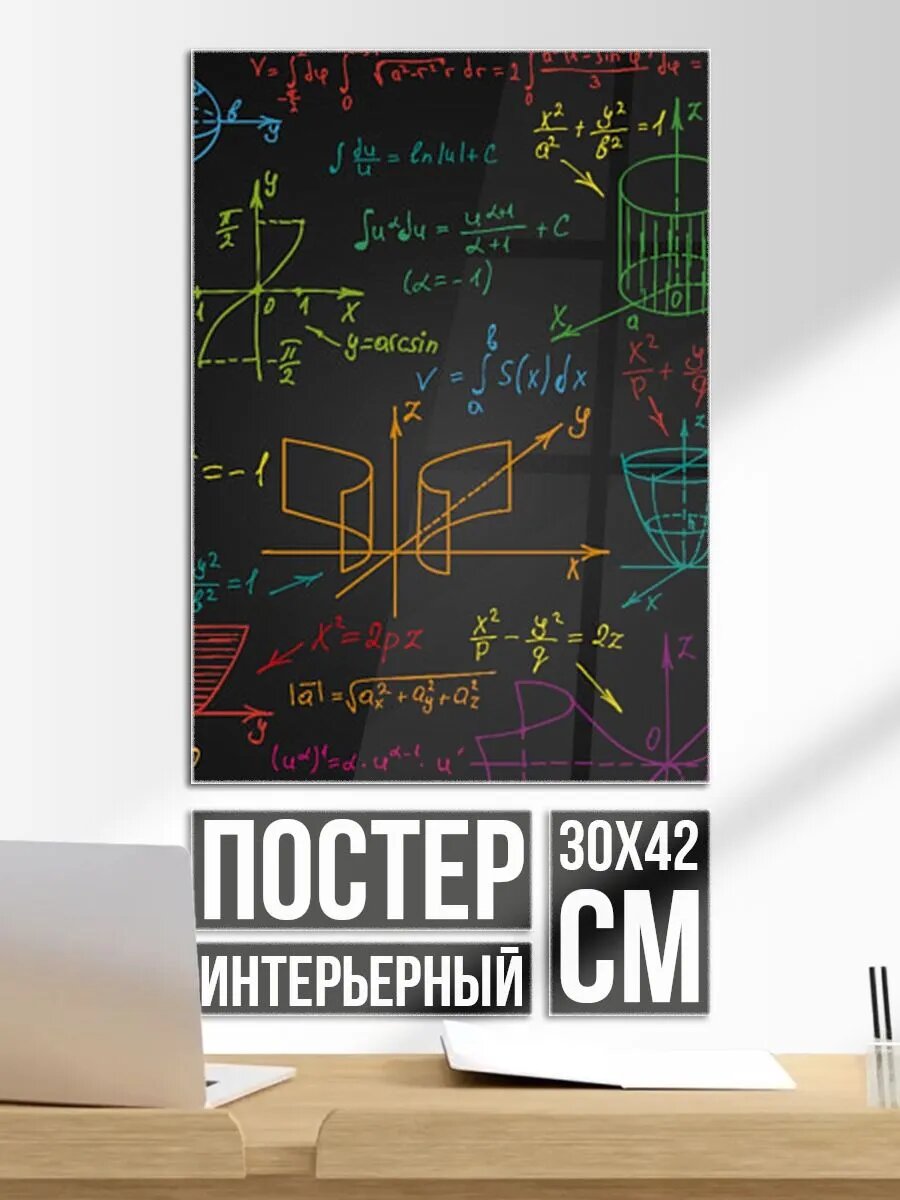Постер на стену Схемы, формулы и графики