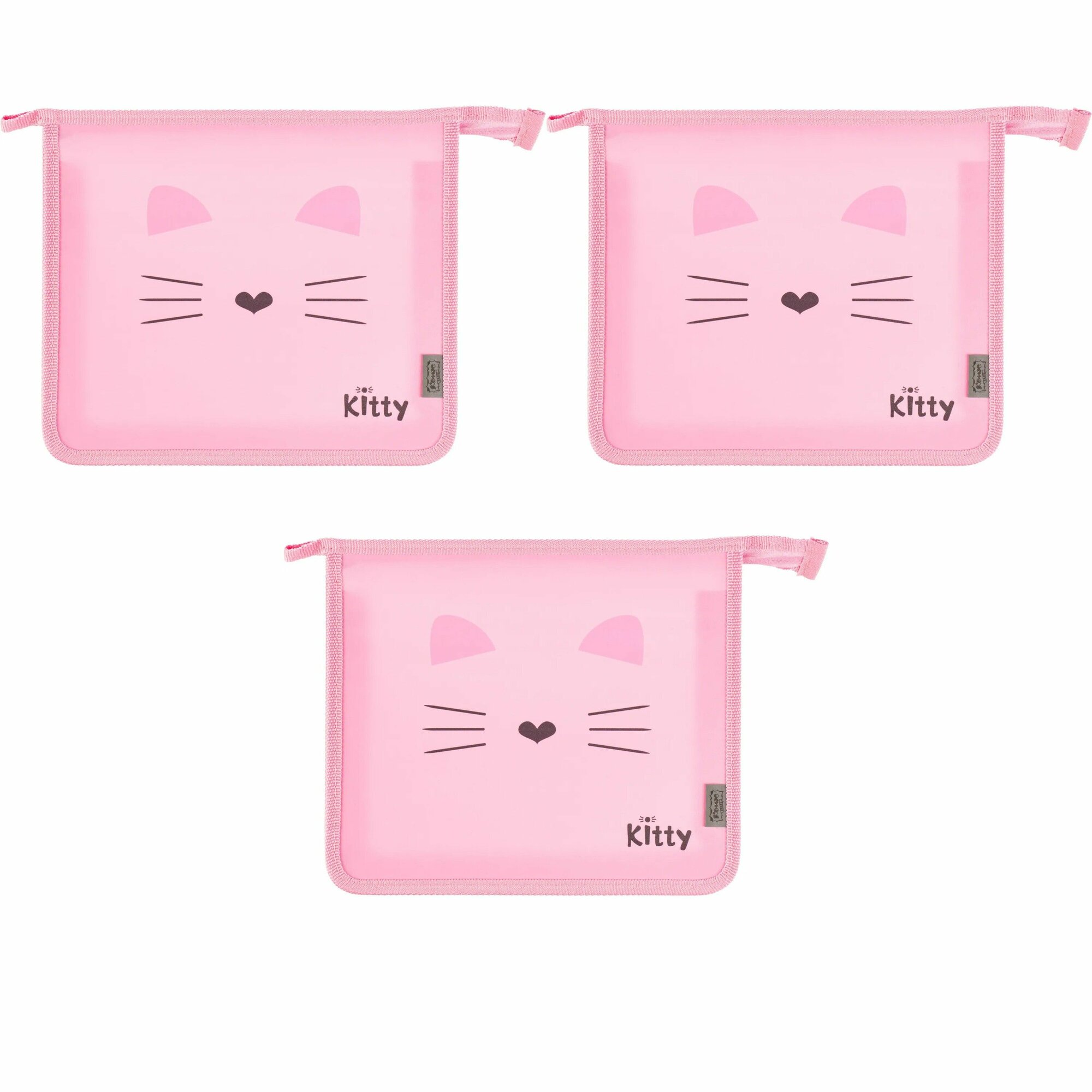 Комус Класс Папка для тетрадей на молнии Kitty, А5, 3 шт