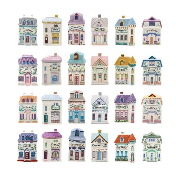 Керамические баночки для специй в форме домика, Цвет: 1 pcs random
