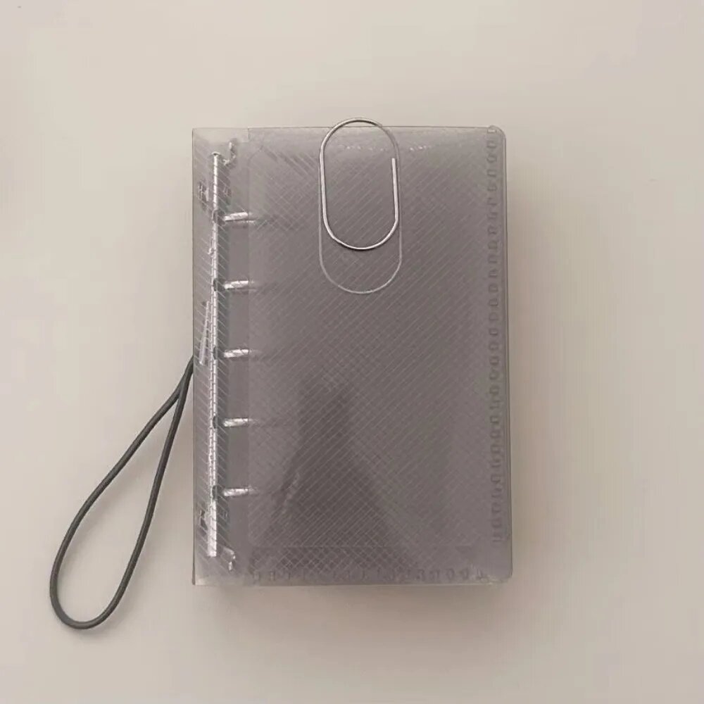 Блокнот с тройной папкой Ins PVC 12,5*9 см Серый, Black