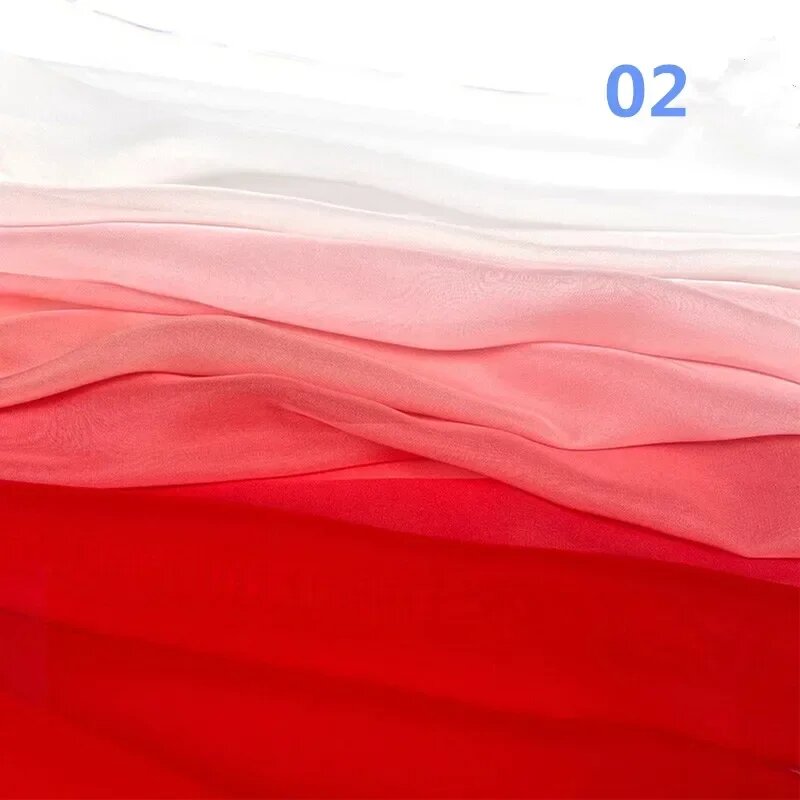 Шифоновая ткань градиент красного цвета, 150x100 см, Color: 02