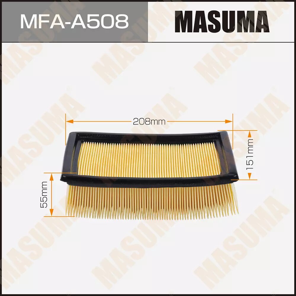 Фильтр воздушный Высота, H: 88 мм/Длина, W: 208 мм Masuma, MFA-A508