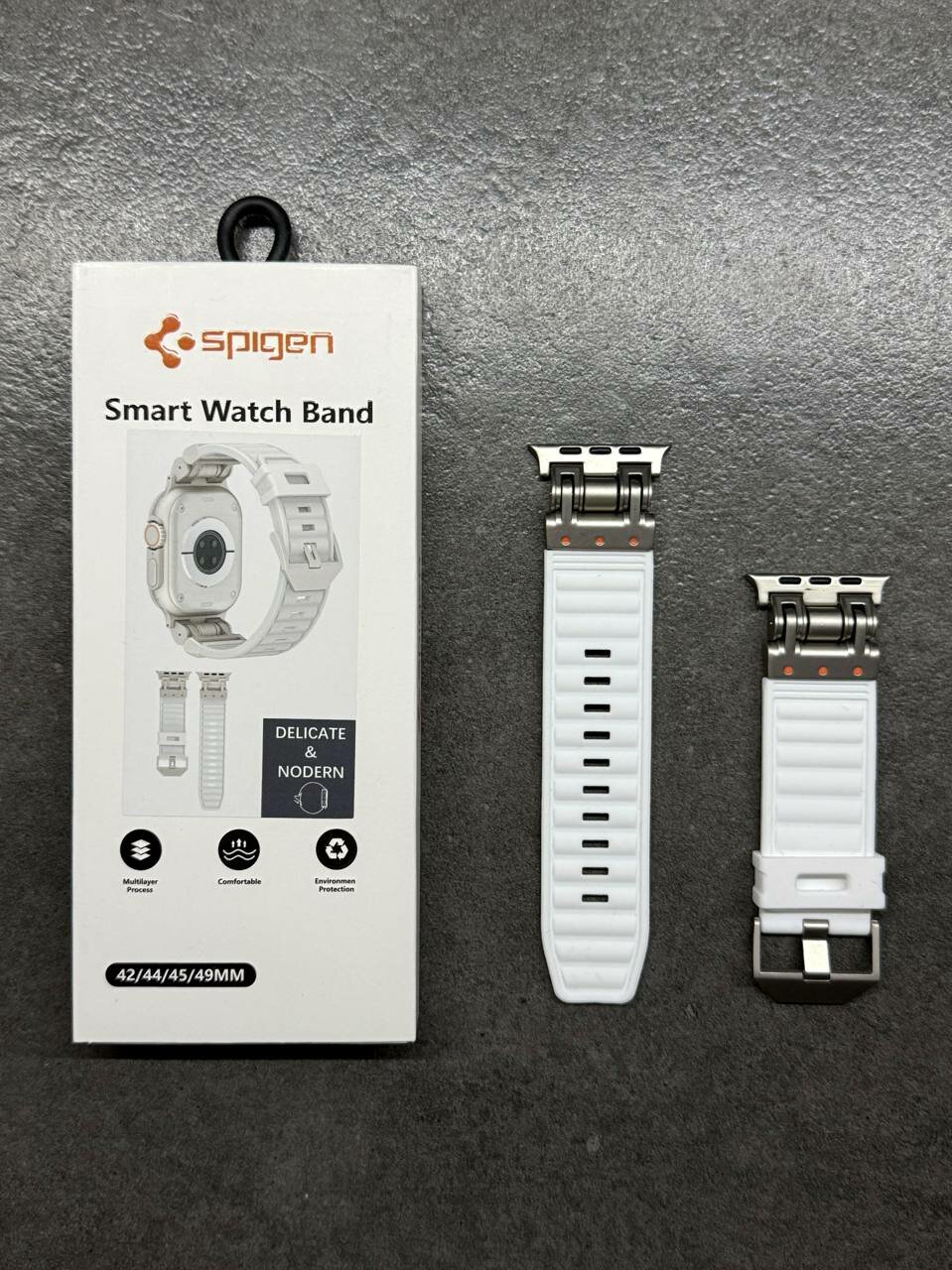 Ремешок силиконовый Spigen / для часов Apple Watch Ultra 42/44/45/49mm / Белый_8