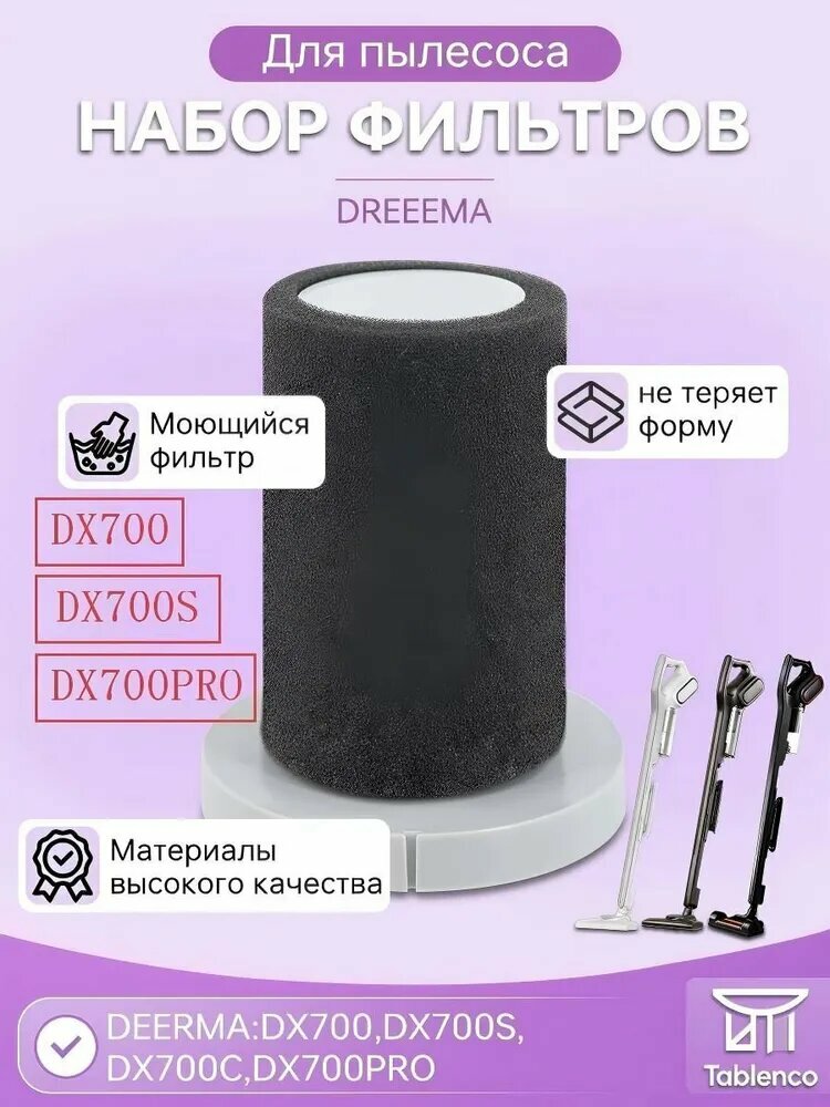 HEPA фильтр с сеткой сменный с высокой степенью очистки для ручного пылесоса Xiaomi Deerma DX700, DX700S, DX700C, DX700 PRO