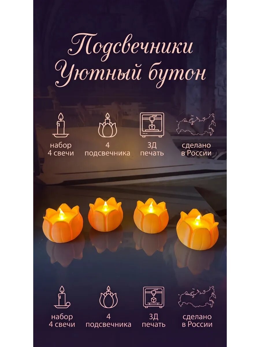 Набор подсвечников Уютный бутон