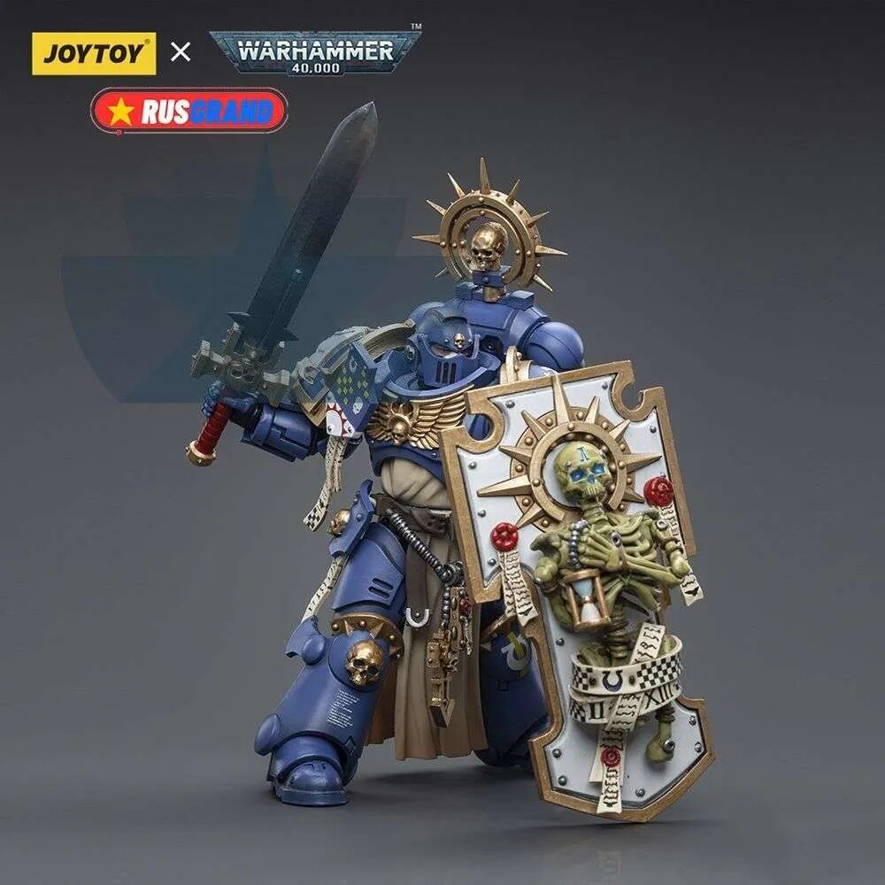 Подвижная фигурка JOYTOY Warhammer 40000 Ultramarines Primaris Captain with Relic Shield and Power Sword