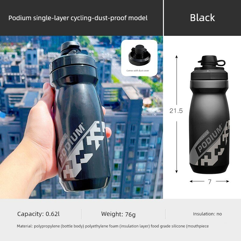 Camelbak 0.62L однокамерная велосипедная бутылка с пылезащитной крышкой, цвет черный