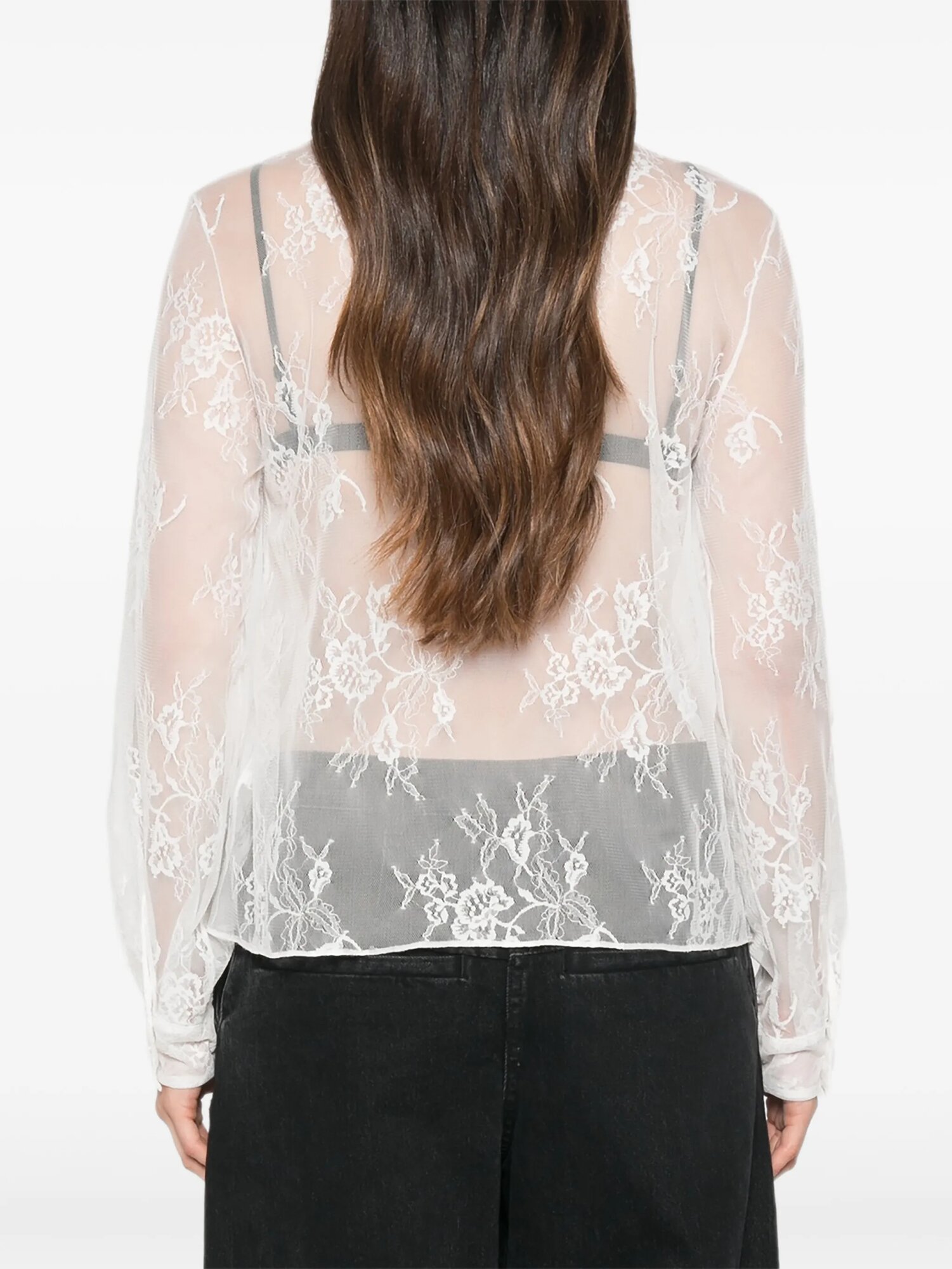 Топ PATRIZIA PEPE Lace button-detail top, размер 34, белый — фото 1