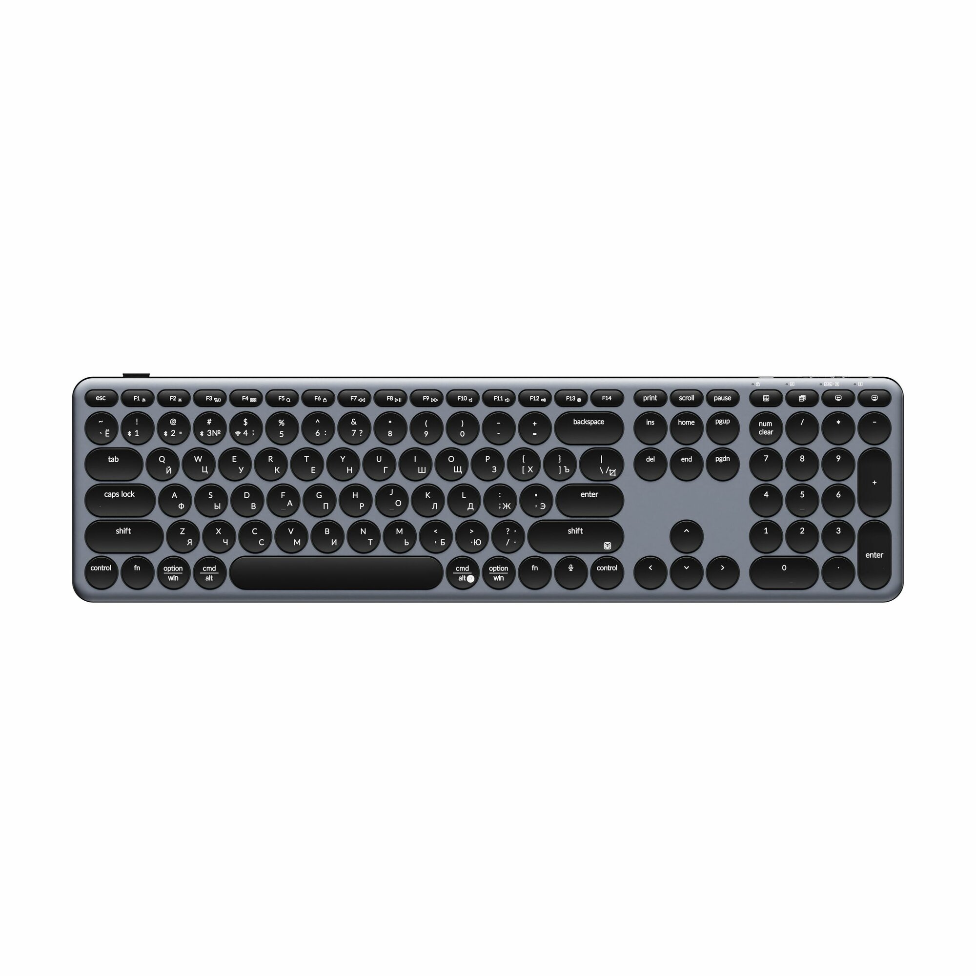 Keychron Клавиатура беспроводная Keychron B5 Pro, ножничные переключатели, Русская раскладка, серый