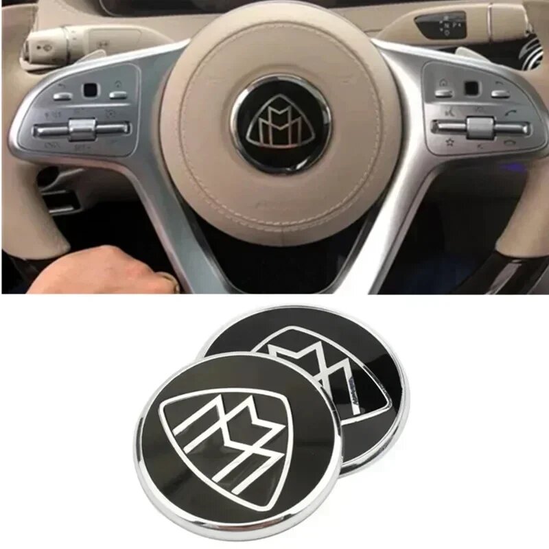 Круглая эмблема-значок для Maybach S320L S400 S500 S600 S680, наклейка на центр руля, накладка на капот с логотипом и шпильками