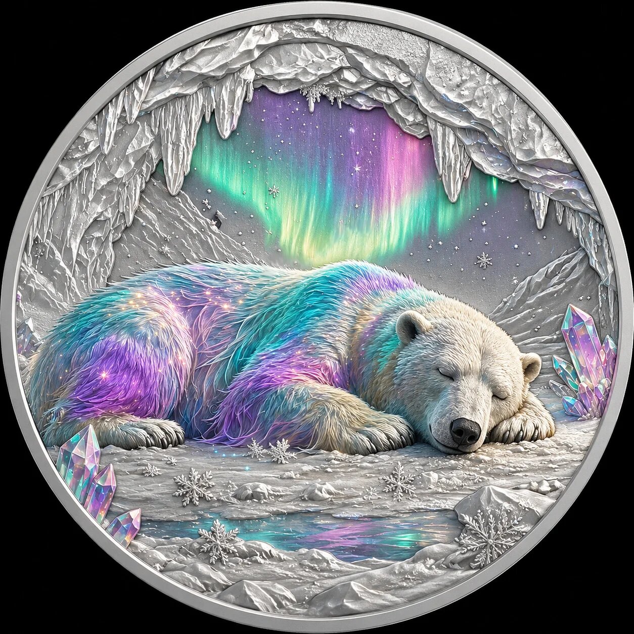 Набор монет из меди с серебром "Волшебная радуга" 25 шт Серебряный, Polar Bear