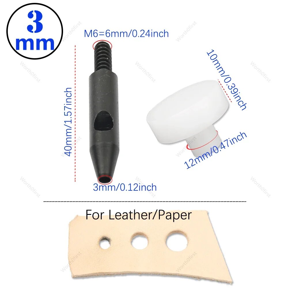 Пробойник M6 для кожи Vulcan 3 Round-3mm