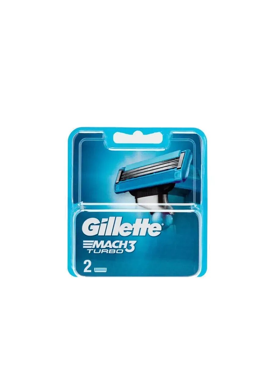 GILLETTE Mach3 TURBO, Сменные Кассеты Для Бритвы, 2ш, 2мл