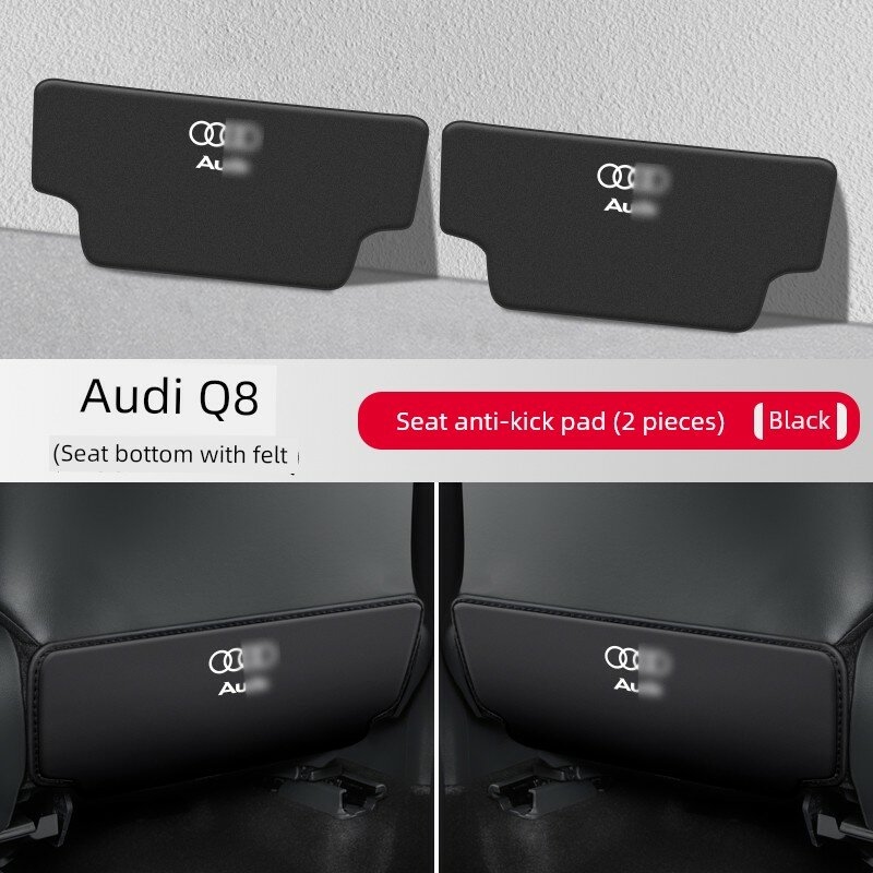 Набор защитных ковриков для сидений Audi Q8, черный, 2 шт, из микрофибры