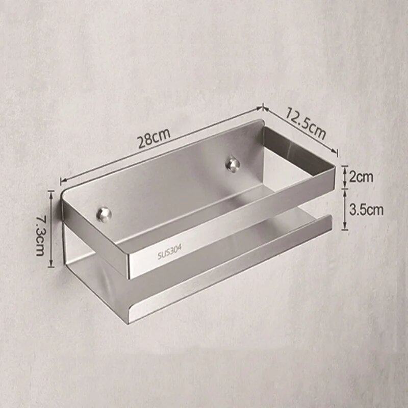 Настенная полка для ванной Tuqiu brushed nickel 28cm