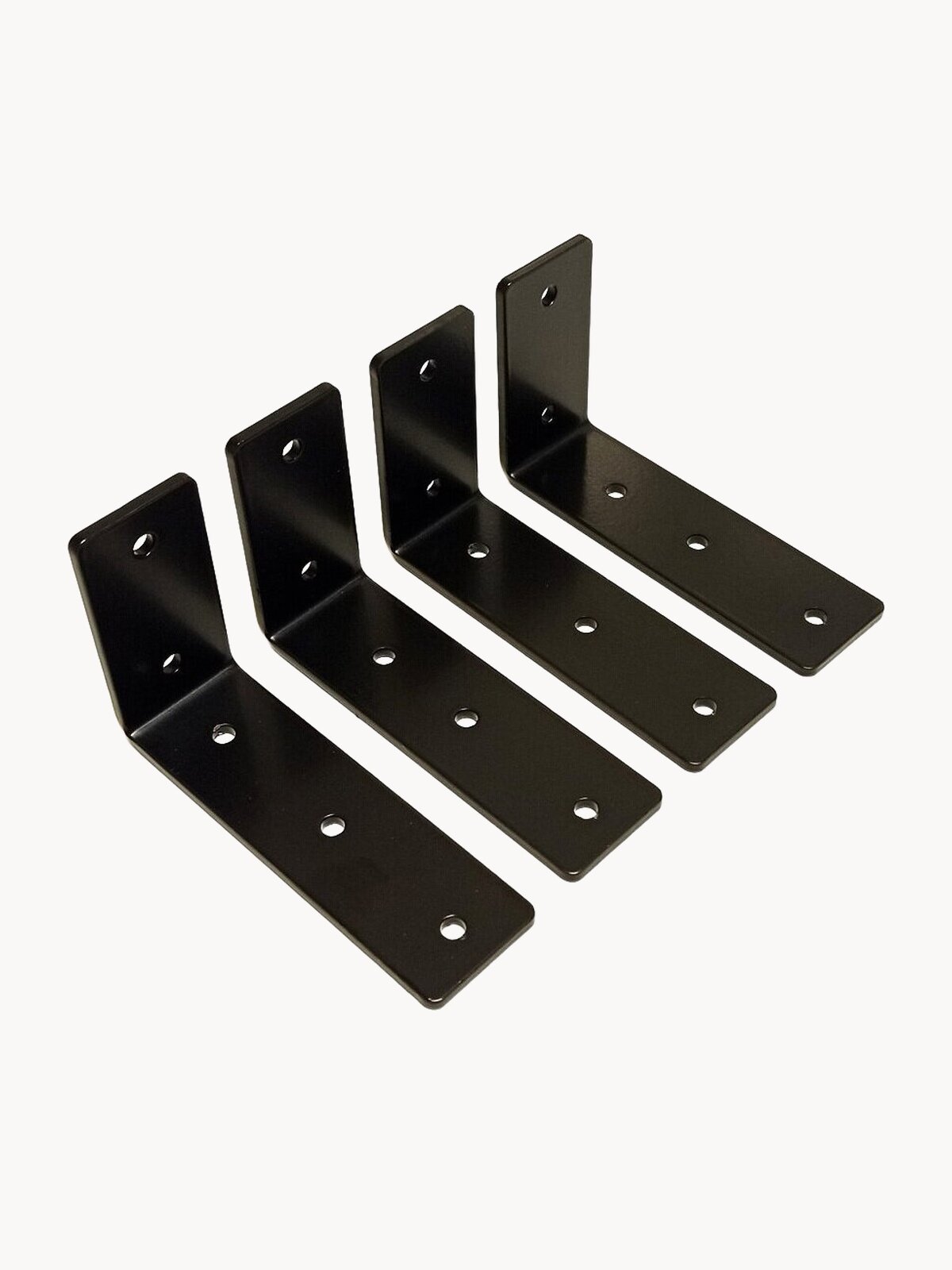 Уголок крепежный (4 шт.) 100х60 мм металлический окрашенный чёрный