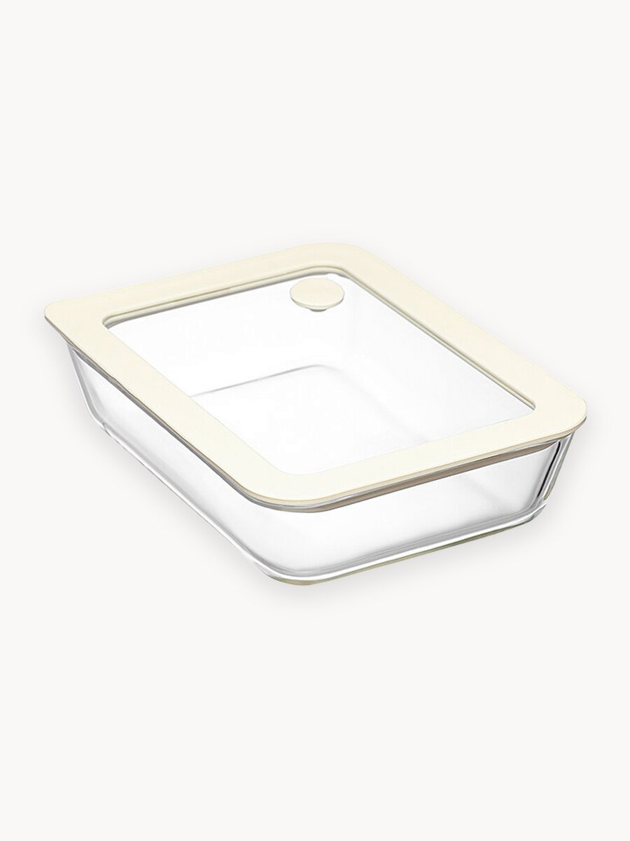 Контейнер для запекания и хранения стеклянный с вакуумным эффектом 700 мл молочный Smart Solutions SS0000286