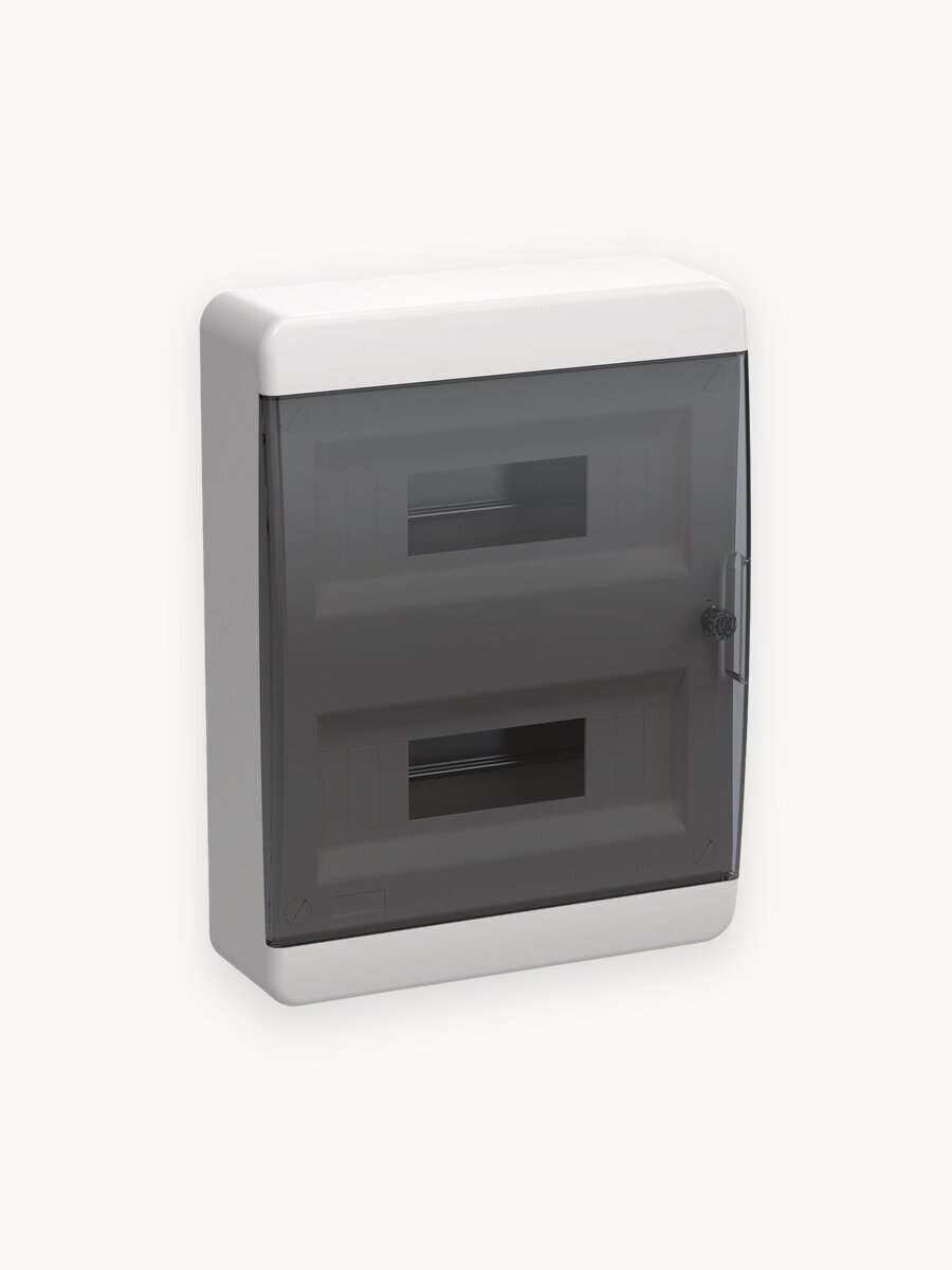 Щит распределительный навесной IEK TEKFOR ЩРН-П-24, пластик, 24 модуля, IP41, черный, прозрачная дверь