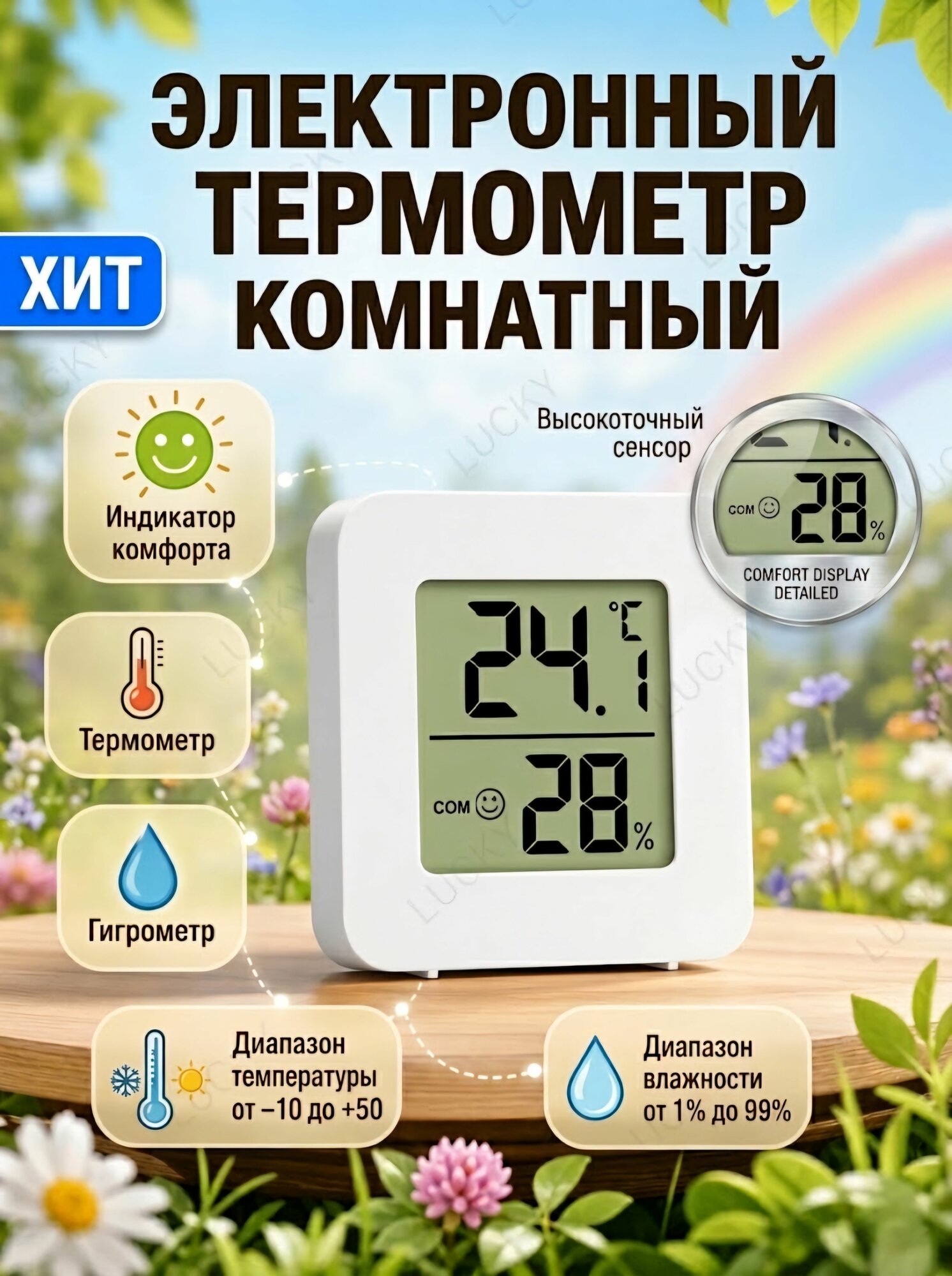 Термометр комнатный с гигрометром контроль климата в доме BEYOND