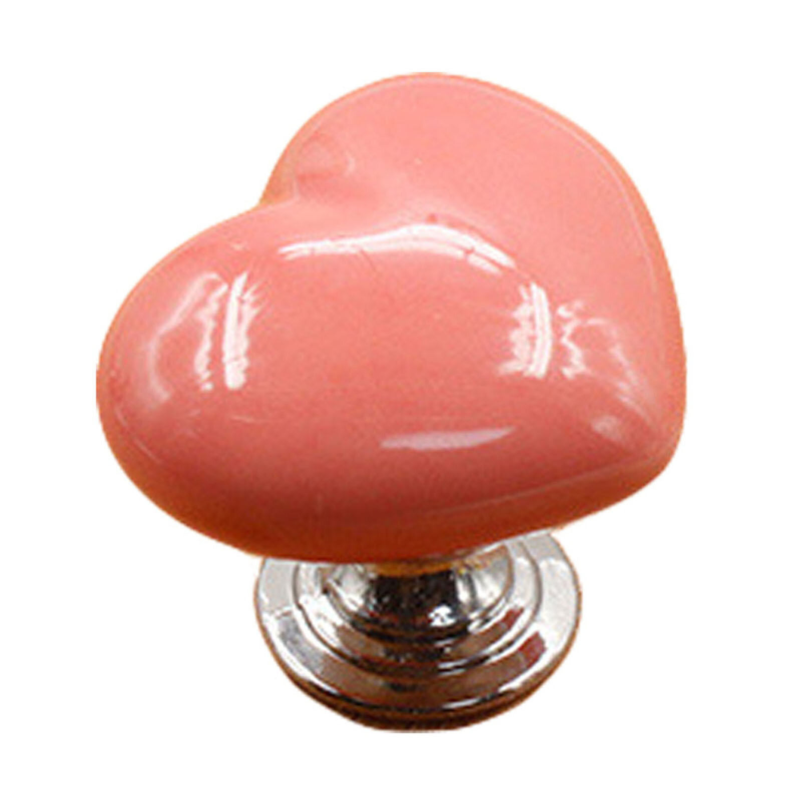 Керамическая дверная ручка в форме сердца для ящика, шкафа, гардероба (розовая, размер S)