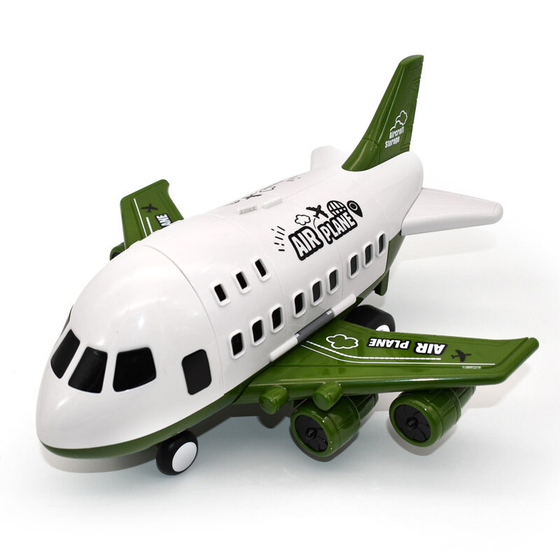 Набор игрушек для детей: большой пассажирский самолет, складная пластиковая модель самолета, инерционная игрушечная машина для мальчиков