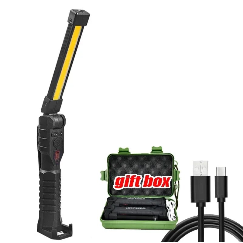 USB-реchargeable COB LED Work Light Зеленый, Black with Box