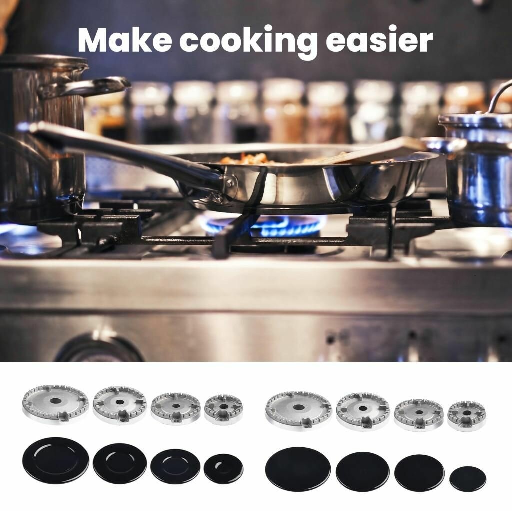 Набор колпачков и крышек для горелок с металлической текстурой, Вогнутый