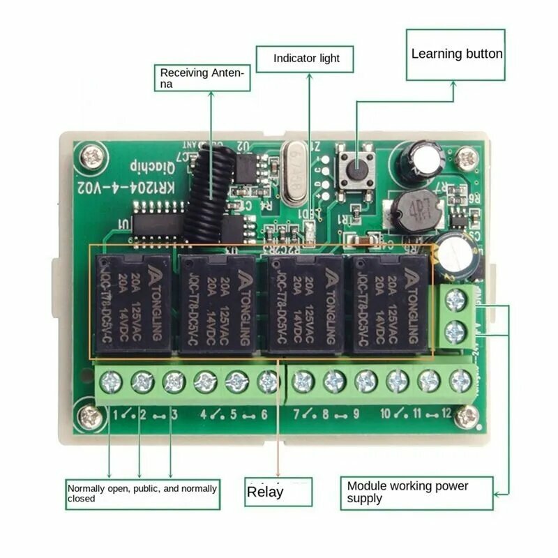 DC12V 24V 4CH пульт дистанционного управления переключатель 433