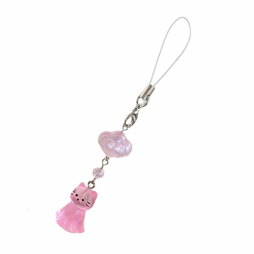 Брелок, подвеска для мобильного телефона ins wind cat cloud из бисера-розовый