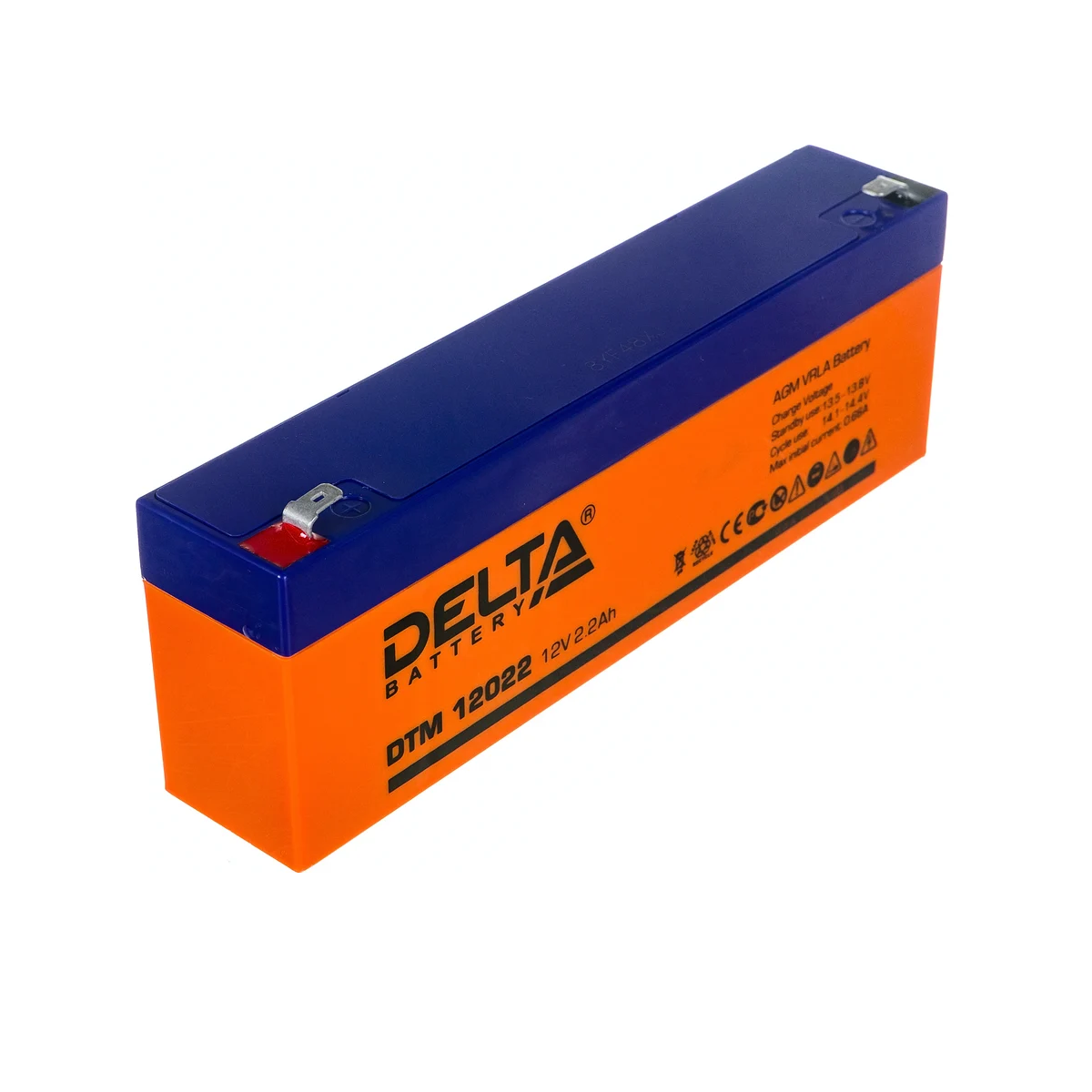 Аккумуляторная батарея Delta DTM 12022 12В/2.2Ач синий/оранжевый