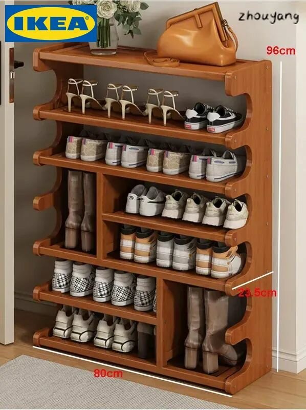 Обувница, Бамбук, МДФ, 23.5х80х95 см