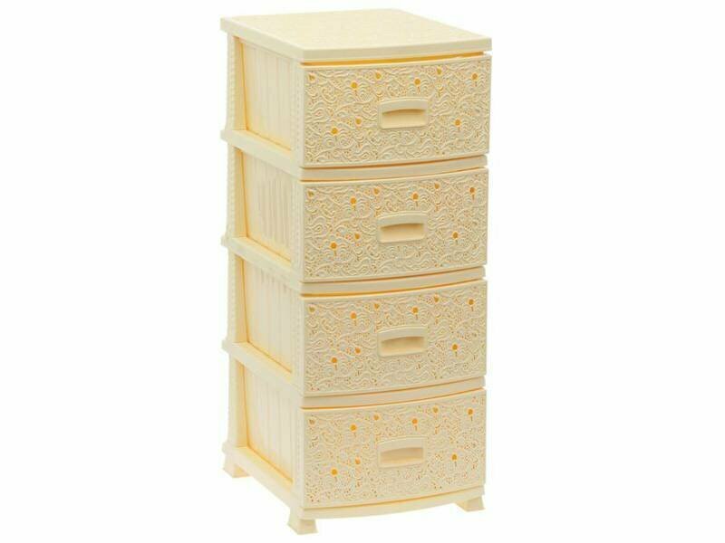 Комод 4-х секционный "Ажур" слоновая кость