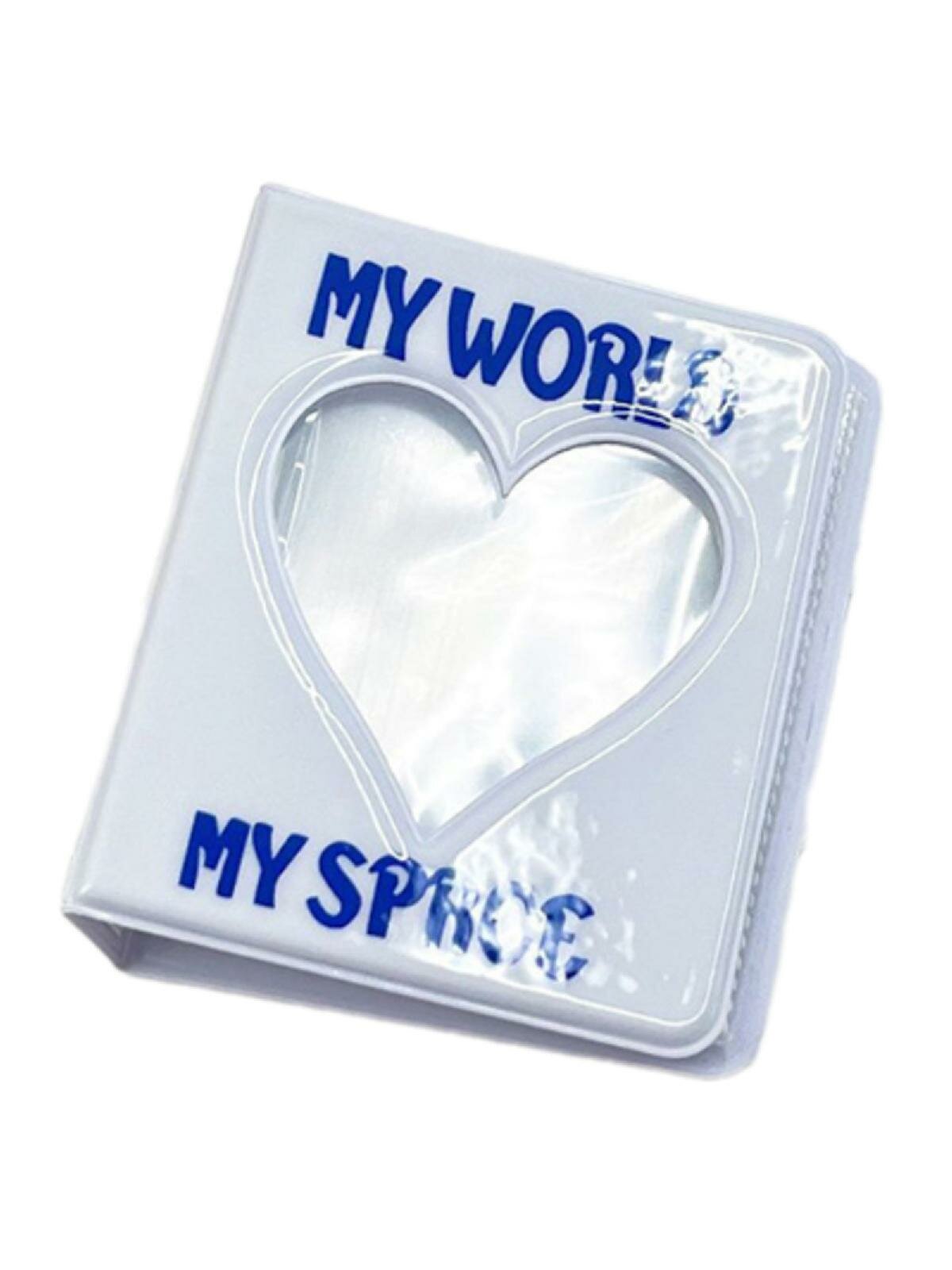 3-дюймовый фотоальбом с полым держателем для пластиковых карт в форме сердца с 64 слотами