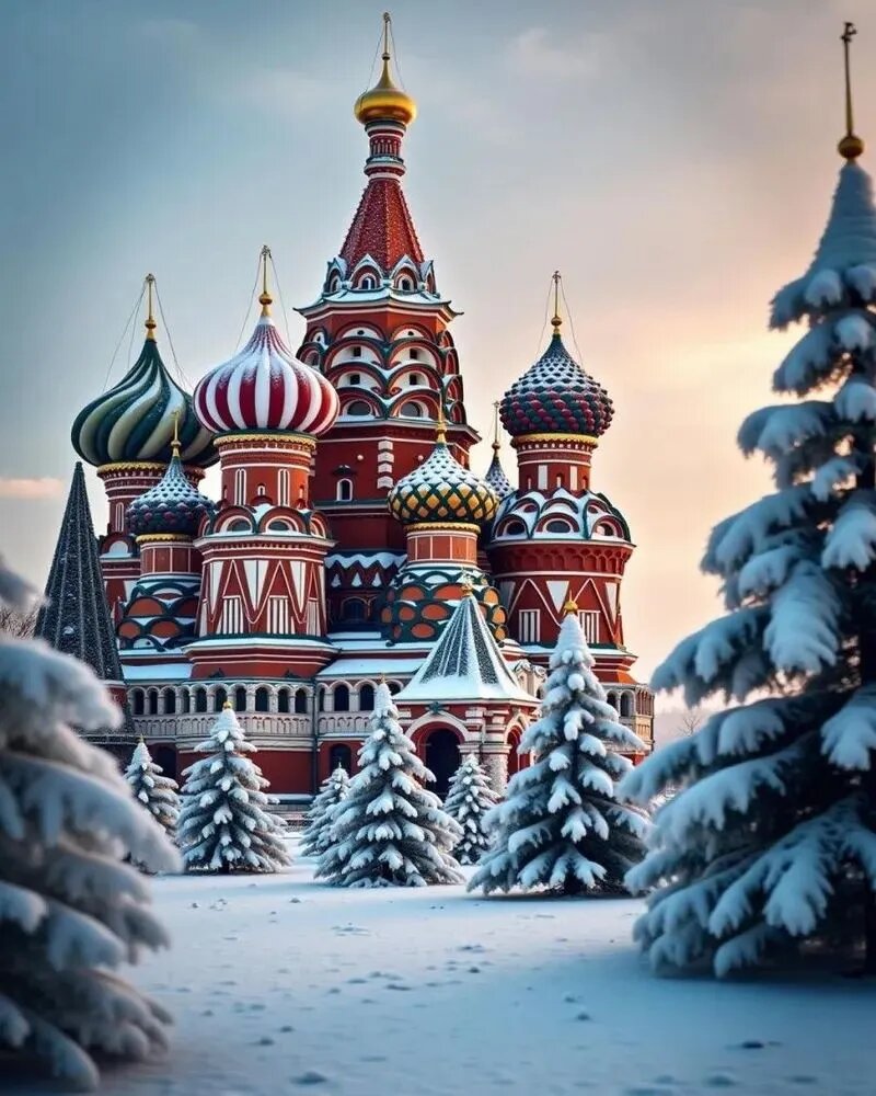 Алмазная Мозаика "Храм Василия Блаженного" 40x50 См Алмазная Вышивка / Картина Стразами Подарков / Украшения