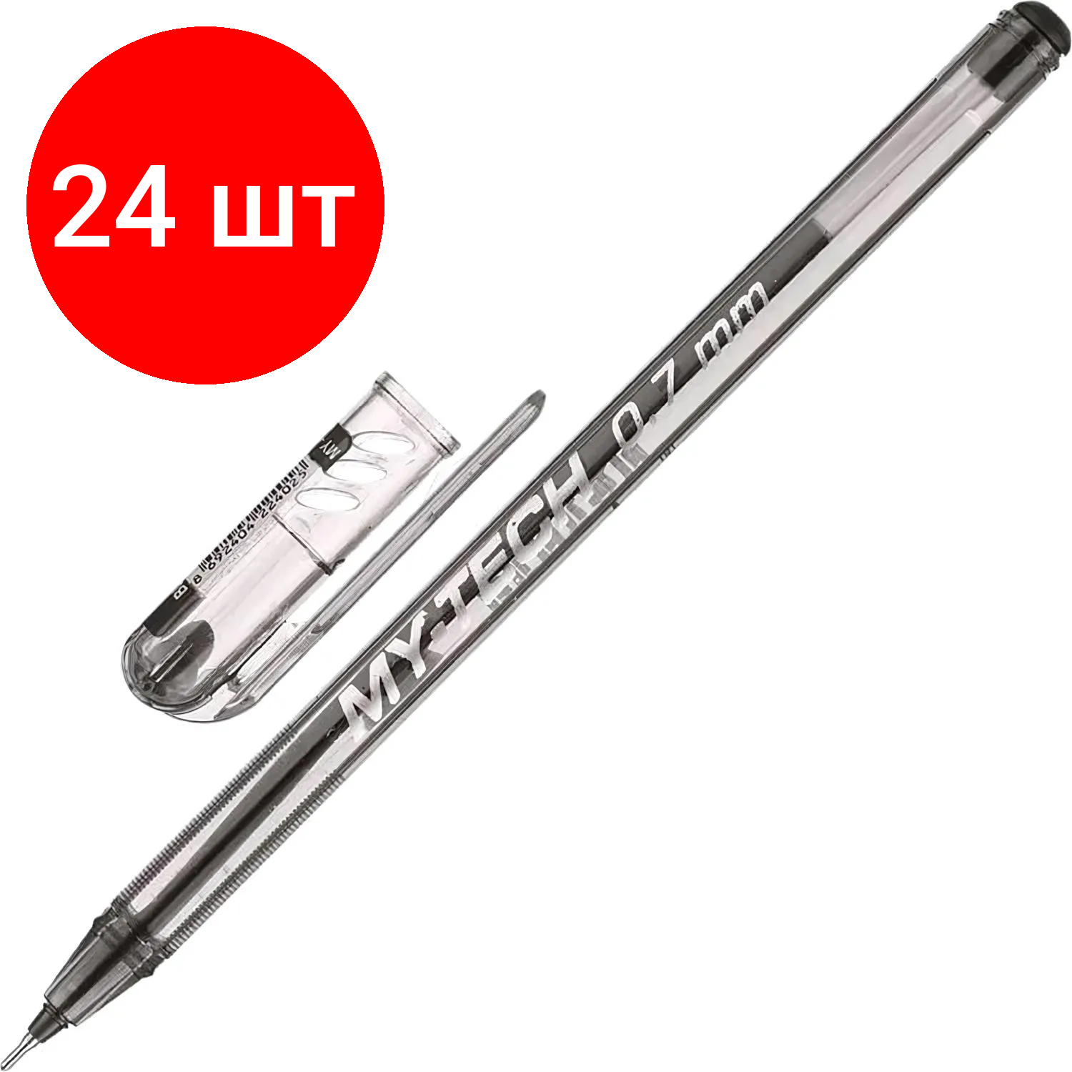 Комплект 24 штук, Ручка шариковая неавтомат. PENSAN MY-TECH 0.35мм, масл, черная 2240/25