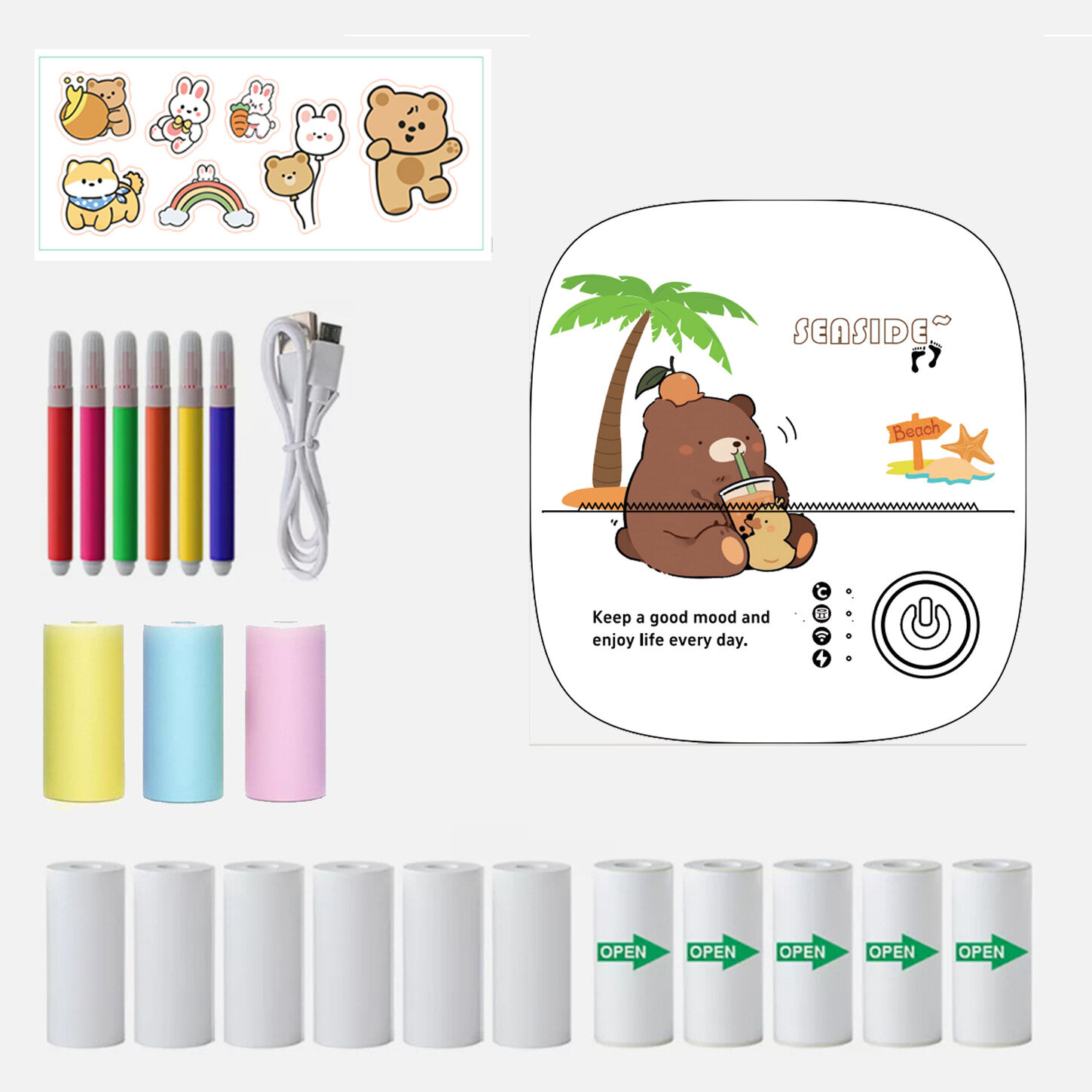 Кросс-бордер мини-принтер для студентов, машина для исправления ошибок, безчернильный принтер для этикеток, фото, Bluetooth термопринтер, Bluetooth печать