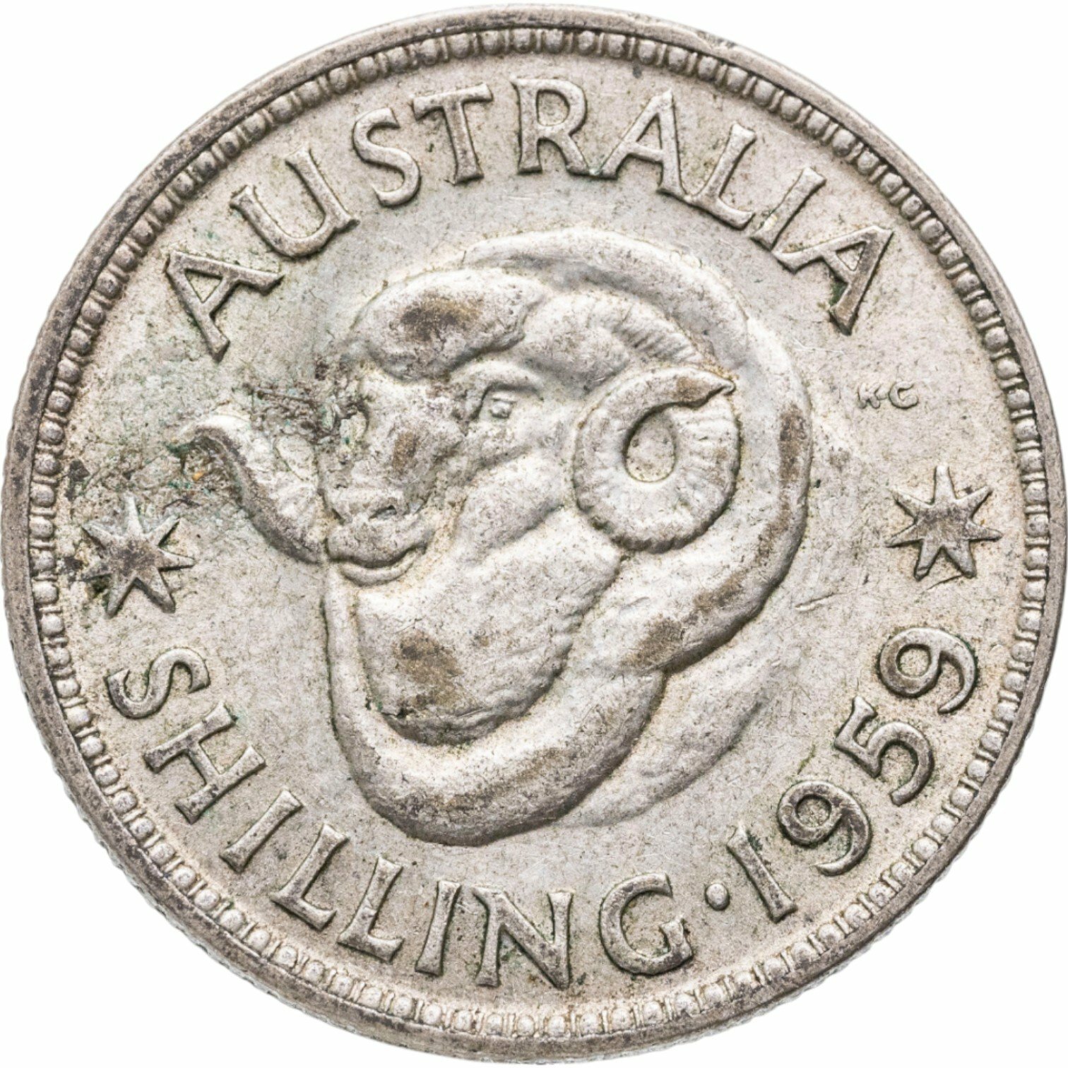 Австралия 1 шиллинг shilling 1959, Серебро 500, в сохранности AU-UNC