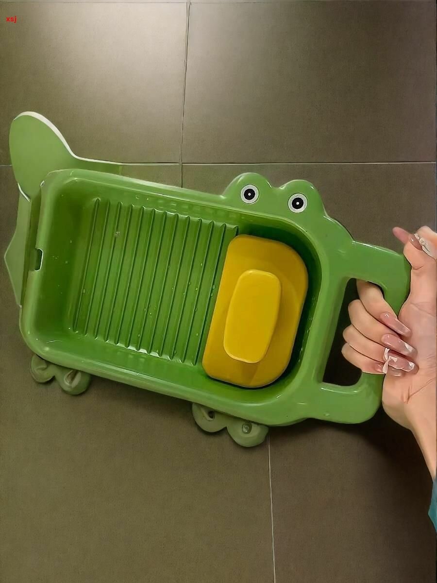 Ручная стиральная машинка Тазик для стирки со встроенной стиральной доской, ABS пластик, 2 шт