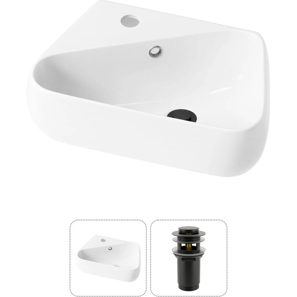 Комплект Wellsee 2 в 1 Lavinia Boho Bathroom Sink накладная/подвесная раковина 44x27 см 20216582R