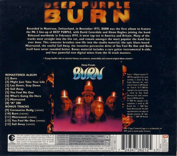 Компакт-диск Deep Purple - Burn (CD) (1 CD) — фото 1