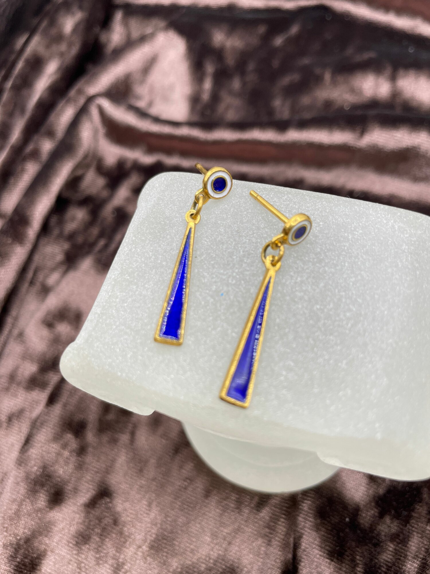 Винтажные серьги, горачая эмаль