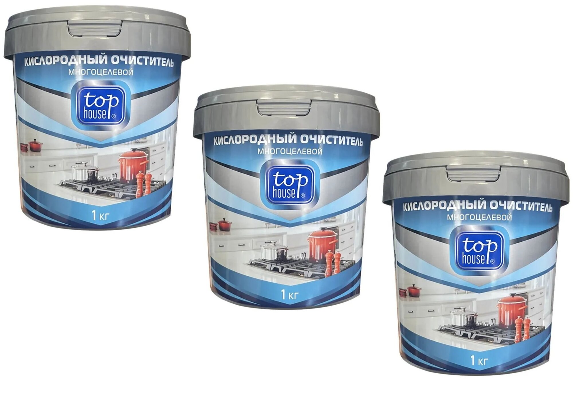 Пятновыводитель Top House кислородный, многоцелевой, 1 кг 3шт