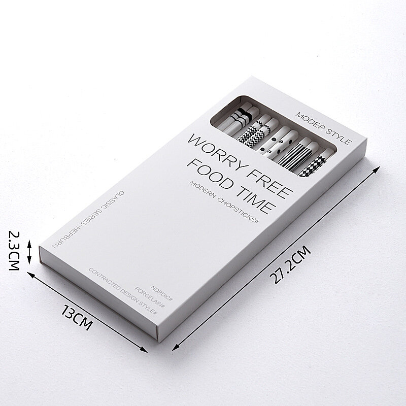2026 Керамические палочки для еды в стиле Хепберн, домашние, влагостойкие, устойчивые к плесени, для одного человека, высокотемпературные, набор палочек для еды, подарочная коробка, оптовая продажа