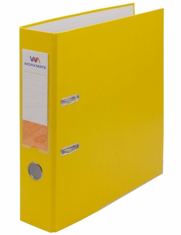 Папка-регистратор 75мм Workmate 6шт бумвинил карман желтая металл окантовка